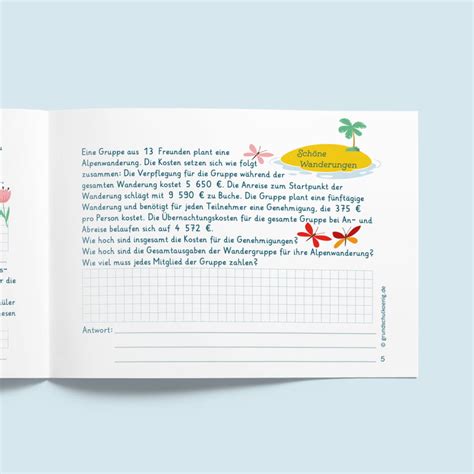 Lerninsel Sachaufgaben Zr 100 000 Mathe 4 Klasse