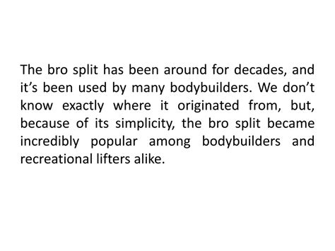 Ppt Bro Split The Ultimate Workout Program Guide Powerpoint Presentation Id 11534004