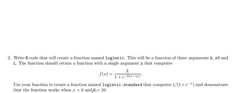 solved 2 write r code that will create a function named