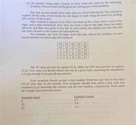 Solved Points Using Either Python Or Java Write Chegg