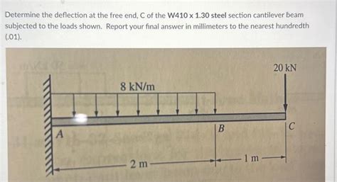 Determine The Deflection At The Free End C Of The Chegg