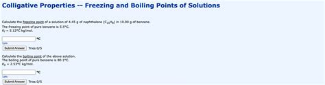 Solved Calculate The Freezing Point Of A Solution Of G Chegg
