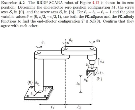 Solved Exercise 4 2 The Rrrp Scara Robot Of Figure 4 12 Is Shown In