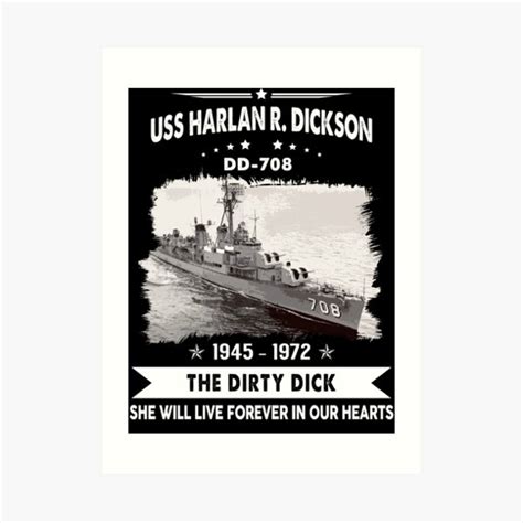 Uss Harlan R Dickson Dd 708 Art Print For Sale By Teezui Art