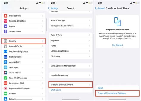 what is the difference between reset and erase all content and settings