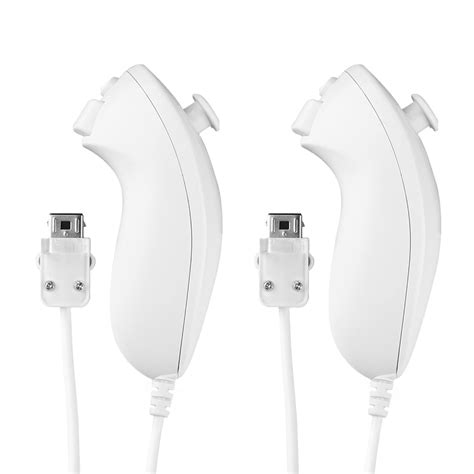 2 Packs Wireless Wii Nunchuck Controllers With Motion Controls