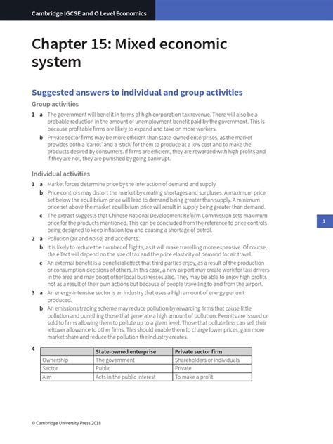 Igcse Economics Self Assessment Chapter 15 Answers Pdf Prices Market Economics