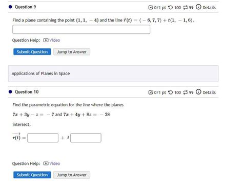Solved Find A Plane Containing The Point 1 1 −4 And The