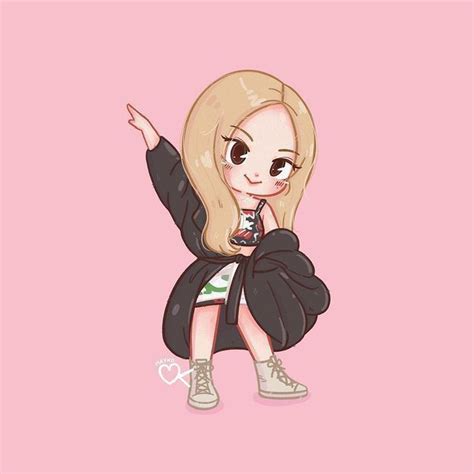 🩰 𖥦 [𝚌𝚑𝚒𝚋𝚒] 𝖼𖦹𝗆 ִֶָ 𔘓𓂃 ִֶָ Rosé Cartoon Rosé Chibi Cartoon Rose