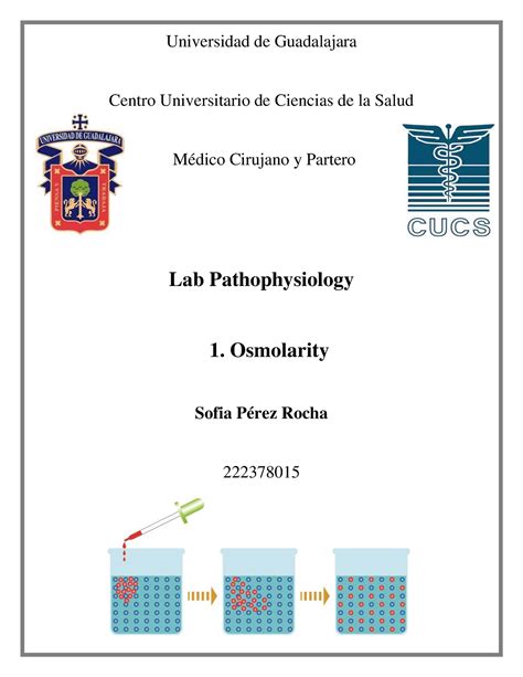 1 Osmolarity Lab Pathophysiology Report Sofia Pérez Universidad De 1 Osmolarity Lab Pathophysiology Report Sofia Pérez Universidad De