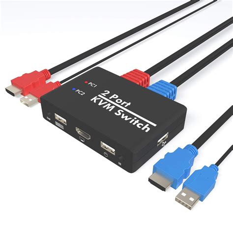 MICROWARE Port HDMI USB KVM Switch For Computers Sharing One Set Of Keyboad Mouse Monitor