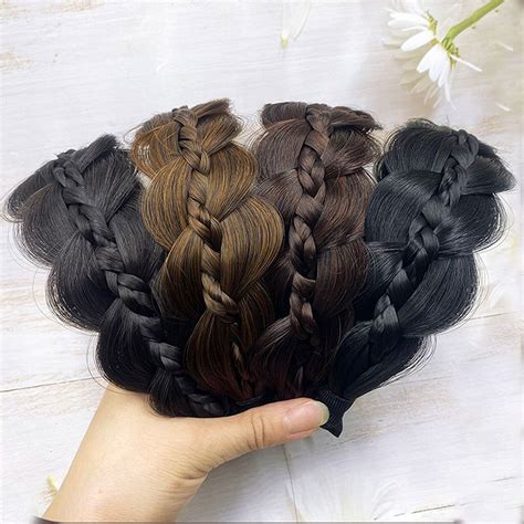 벼 머리띠 땋은 트위드 머리띠 꽈배기 헤어밴드 한복 머리장식 인조헤어 머리띠 헤어스타일 에이블리