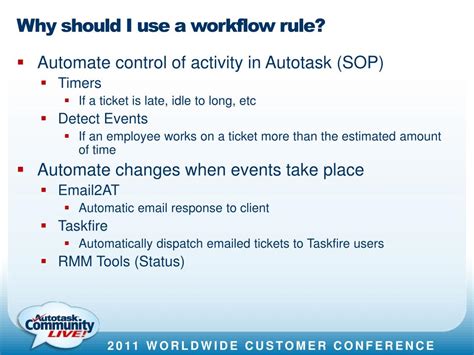 Ppt How I Harness The Power Of Autotask Workflow Rules Powerpoint