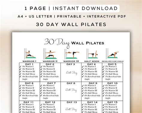 Printable Wall Pilates Chart Printable Chart Template