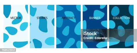 소셜 미디어 이야기 배너 세트 이야기 추상적 인 파란색 돌텍스처 표지 플라이어 브로셔 벡터 트렌디 한 배경 컬렉션용 템플릿 테라조에 대한 스톡 벡터 아트 및 기타 이미지