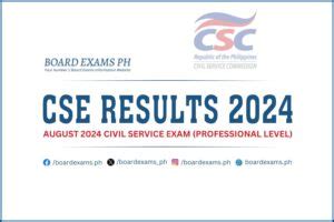 CSE RESULTS Professional Level August 2024 Civil Service Exam List Of Passers Board Exams PH