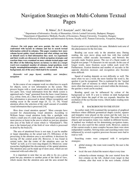 Pdf Navigation Strategies On Multi Column Textual Pages