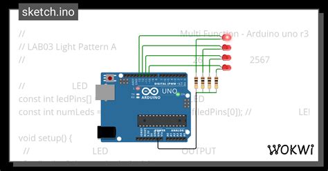 Lab04 Light Pattern B Wokwi Esp32 Stm32 Arduino Simulator