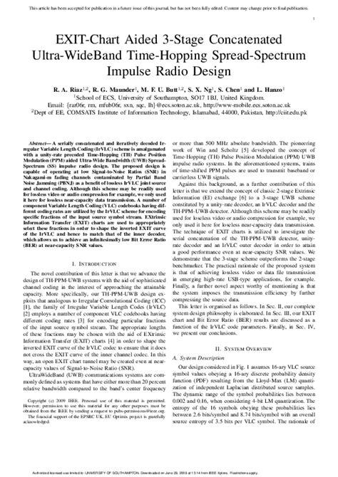 Pdf Exit Chart Aided Three Stage Concatenated Ultrawideband Time