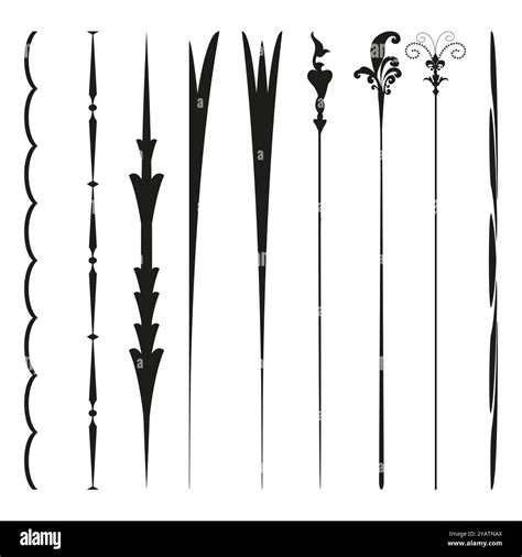 Decorative Border Shapes Ornamental Vector Lines Elegant Divider Design Black Silhouette