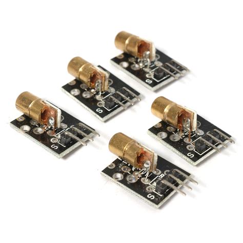 5pcs Ky 008 5v 3pin 650nm Transmitter Dot Diode Copper Head Red Laser Module Pic Diy