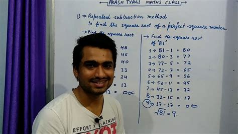 Finding The Square Root By Repeated Subtraction Method Akash Tyagi Youtube