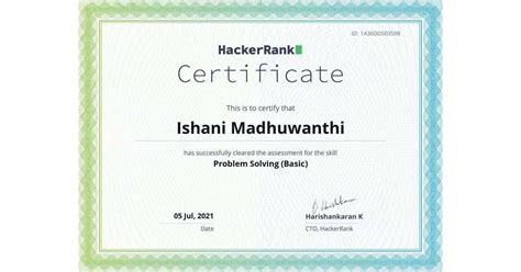 Hackerrank Problemsolving Ishani Madhuwanthi