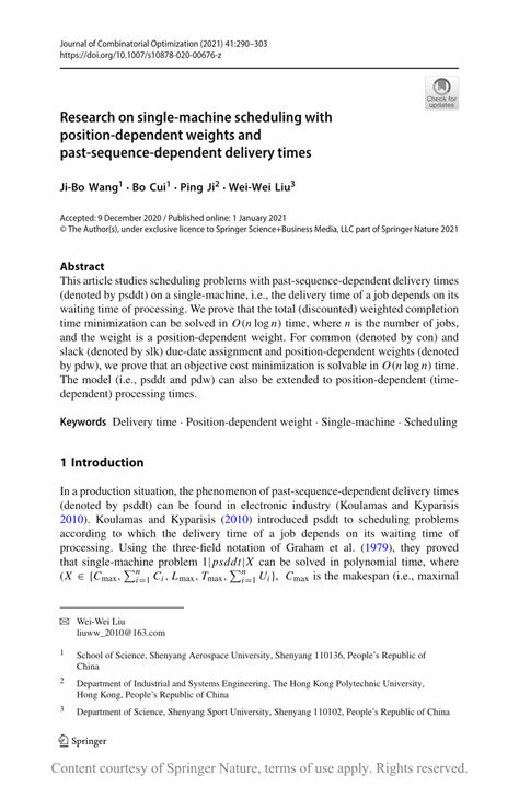 Research On Single Machine Scheduling With Position Dependent Weights And Past Sequence