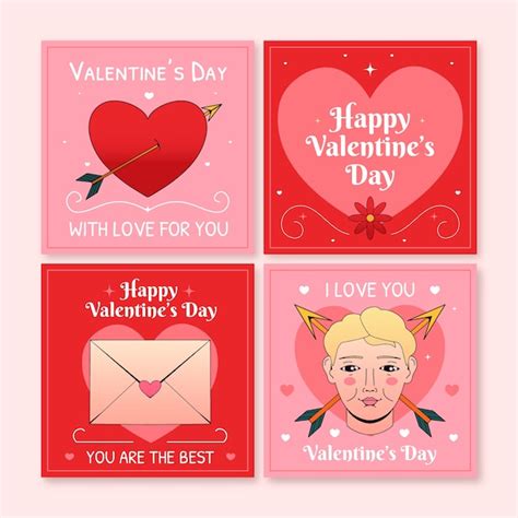 Нарисованная рукой коллекция поздравительных открыток на день святого