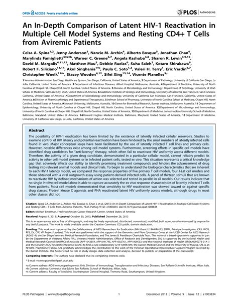 Pdf Hiv Latency And Integration Site Placement In Five Cell Based Models