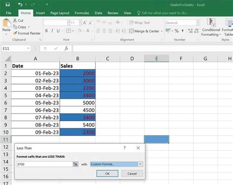 Conditional Formatting In Excel GeeksforGeeks