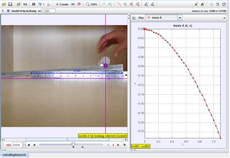 Tracker Modeling In Plastic Rod Rolling Down A Metal Slope Open
