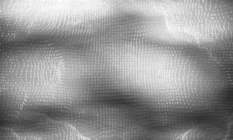 Vector Abstract Big Data Visualization Grayscale Glowing Data Flow As Binary Numbers Stock