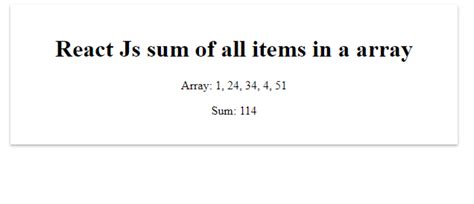 React Sum Values In Array Of Objects Sum Array Values Sum Array Of Numbersadd All Numbers In