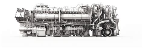 Premium Photo High Performance Chrome V8 Engine Isolated On White