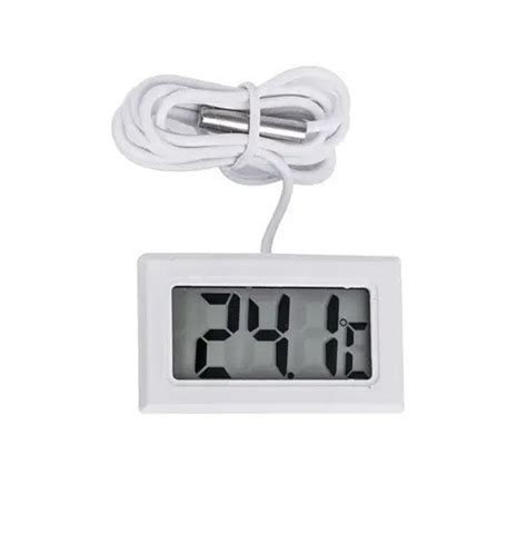 Термометр цифровой с выносным датчиком и ЖК дисплеем белый фото отзывы характеристики в