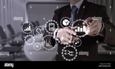 Business Data Analytics Management With Connected Gear Cogs With Kpi