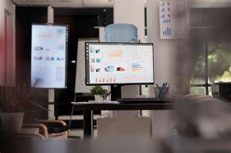 premium photo financial data analysis company desk with graphical