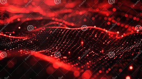 Abstract Red Glowing Wave Pattern On A Dark Background Stock Image Image Of Futuristic