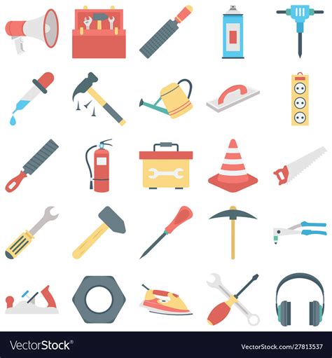 Tools Color Icons Set Every Single Icon Ca Vector Image