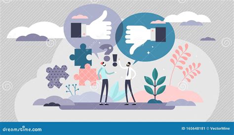 Constructive Criticism Vector Illustration Opinion In Tiny Persons Concept Stock Vector