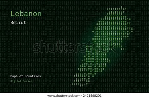 Lebanon Map Shown Binary Code Pattern Stock Vector Royalty Free
