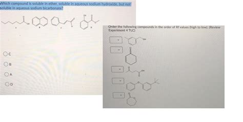 Solved Order The Following Compounds In The Order Of Rf Chegg