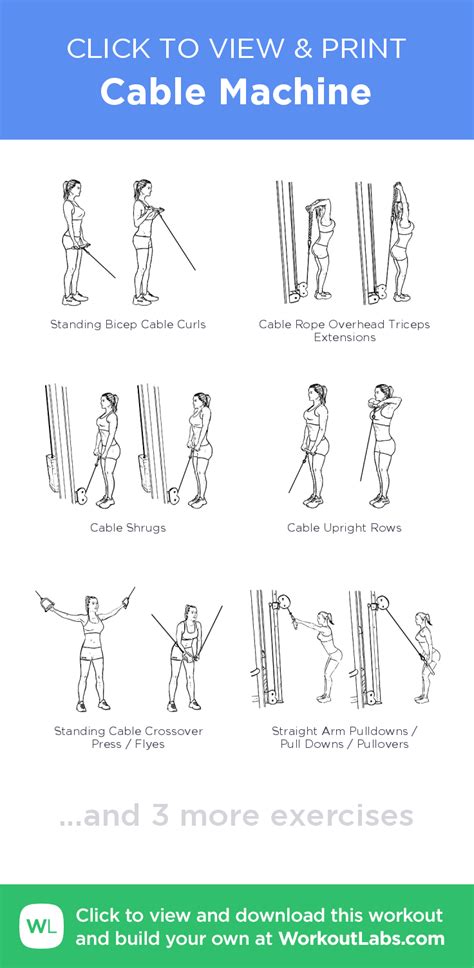 Cable Machine Click To View And Print This Illustrated Exercise Plan