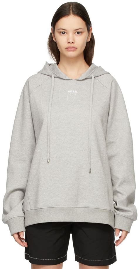 Buy Ader Error Ader Error Grey Embroidered Logo Hoodie At 44 Off Editorialist
