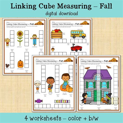 Linking Cube Measuring Bundle All Seasons Winter Spring Summer