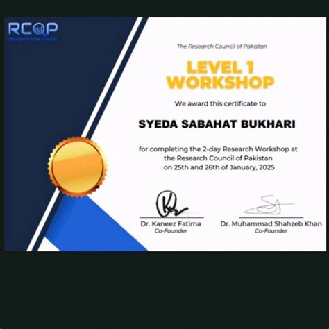 I Have Successfully Completed My Two Days Hands On Workshop With Rcopthey Dr Syeda Sabahat