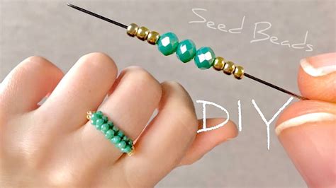 Diy Beaded Ring Seed Bead Ring Tutorial Youtube