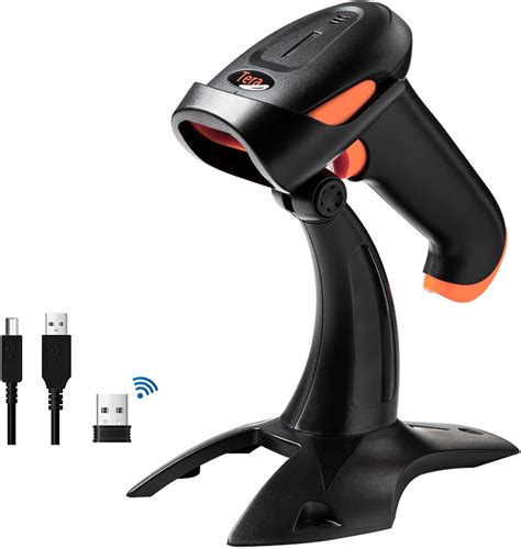 Tera Lecteur De Code à Barres Qr 2d Avec Support 3 En 1 Compatible Avec Bluetooth Et 24 Ghz