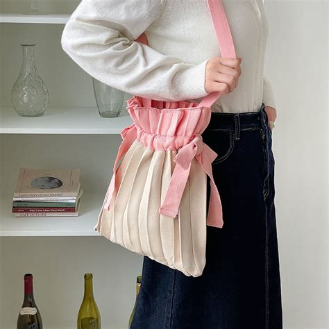 브루니아 러블리 플리츠가방 니트주름가방 니트백 에코백 아코디언백 국내제작